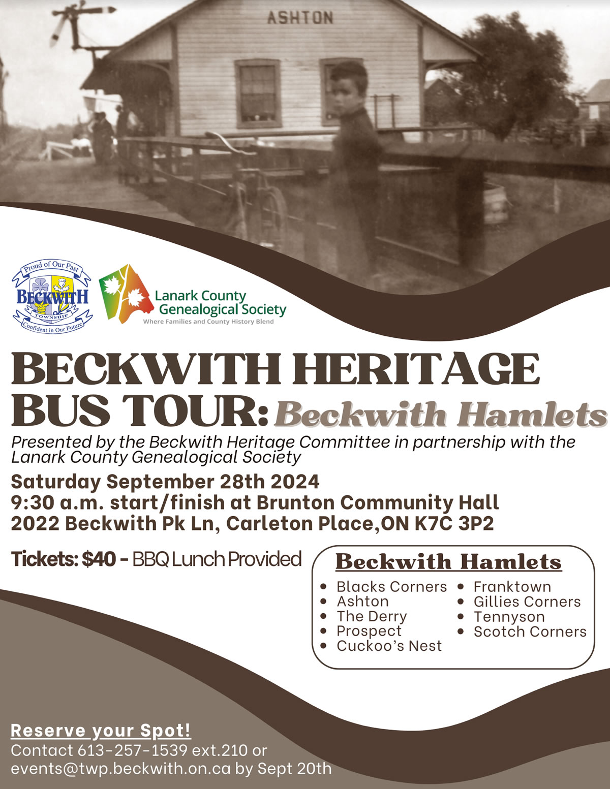 Beckwith Heritage Bus Tour: Beckwith Hamlets – Lanark County Genealogy ...